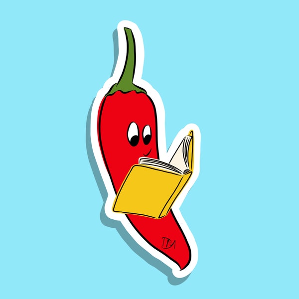 Book Pepper Sticker - Etsy