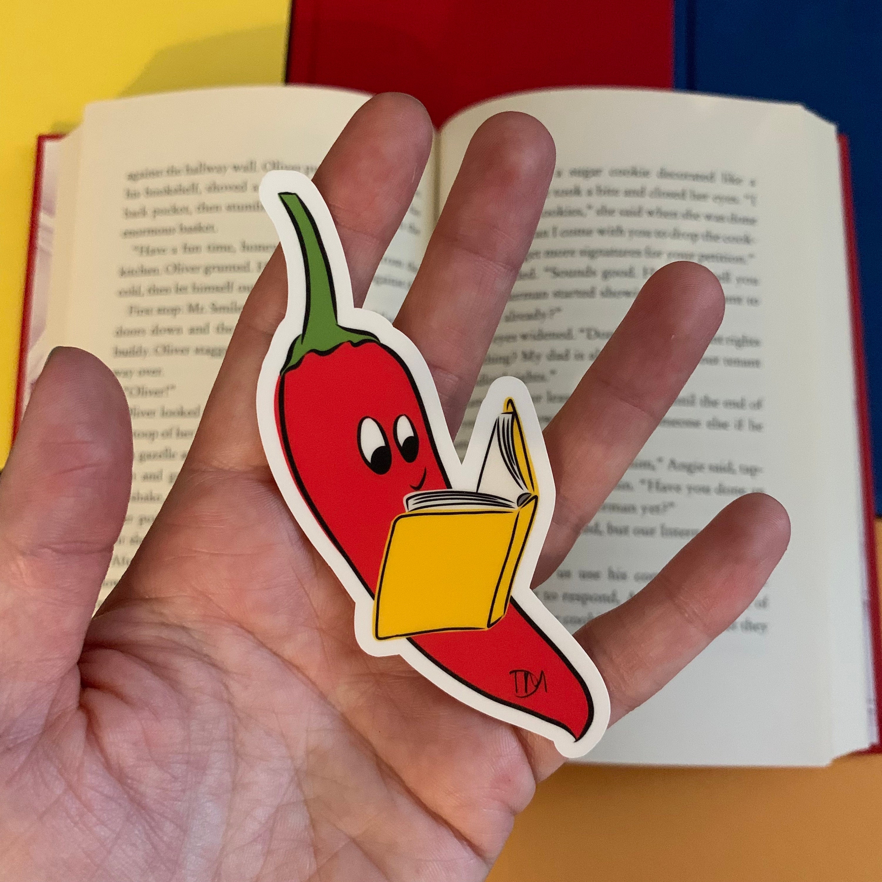 Sticker Chili Pepper Reading Sticker Matte Vinyl Sticker Pepper Sticker ...