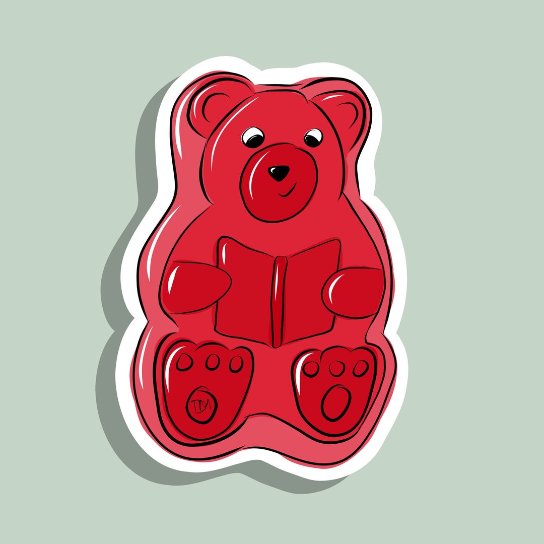 Gummy Bear Sticker Reading Sticker Matte Vinyl Sticker Book Sticker - Etsy