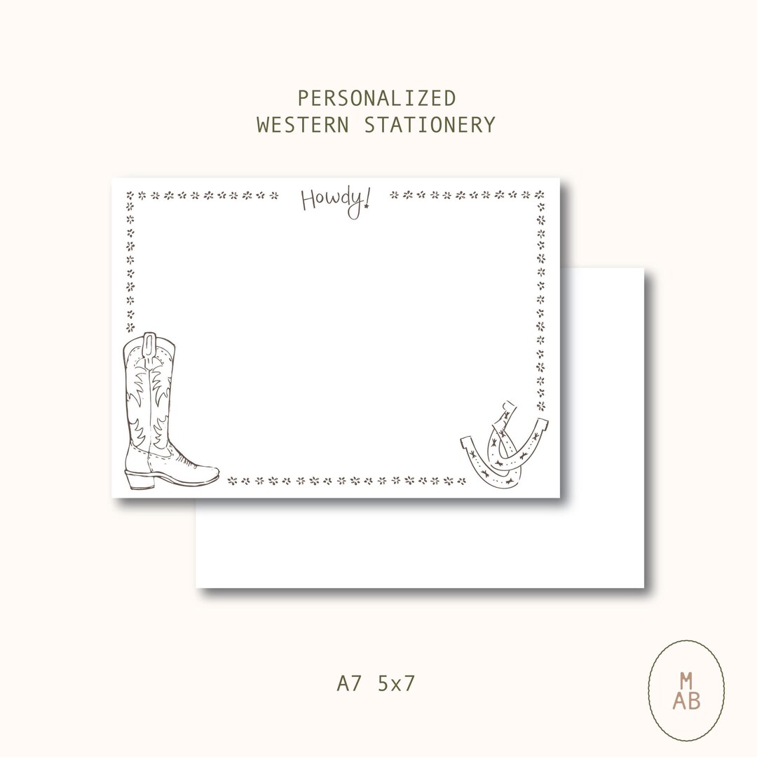 Personalized Western Stationery | Custom Notecards | Stationery for Men ...