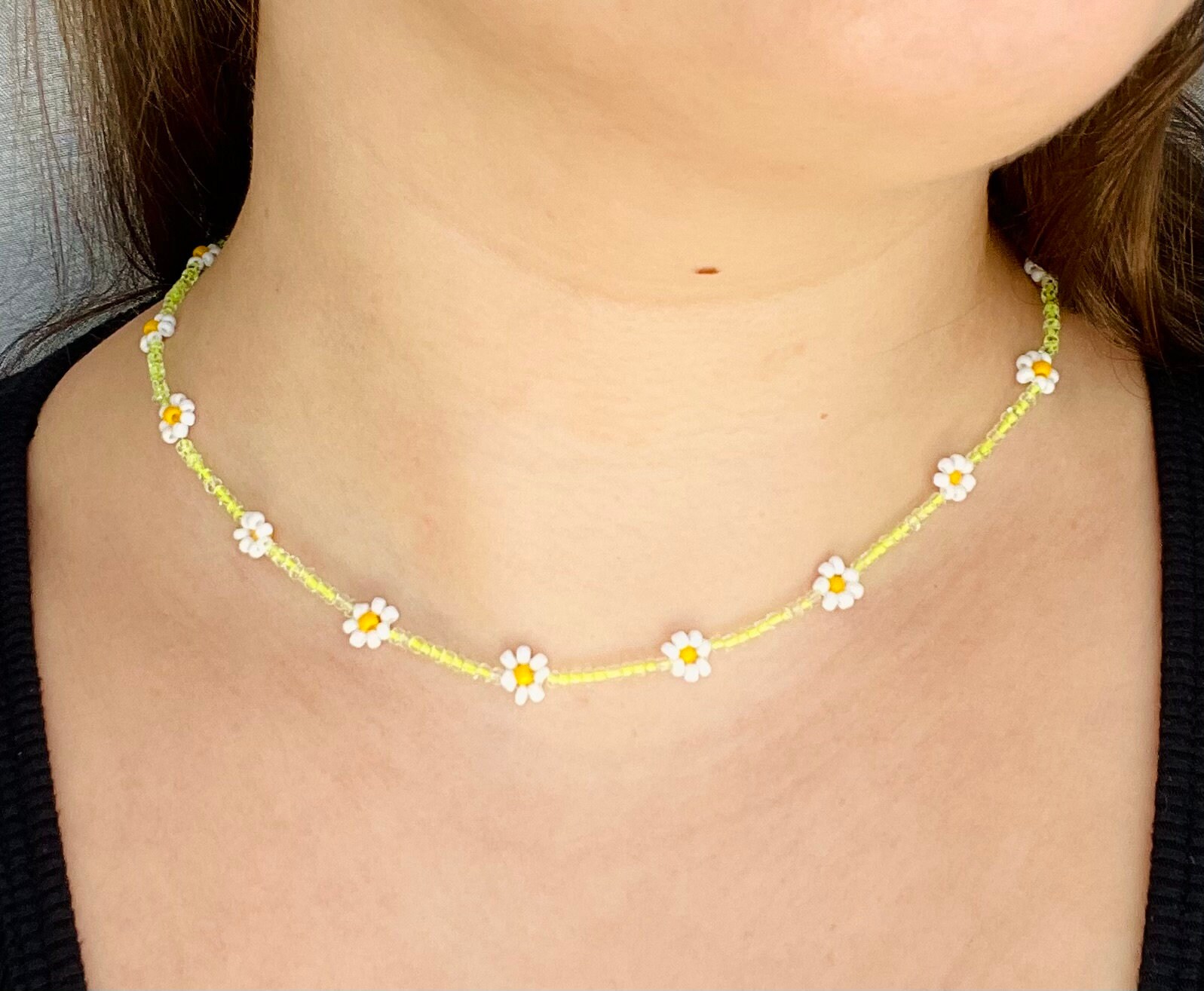 Daisy Chain Beaded Necklace - Etsy