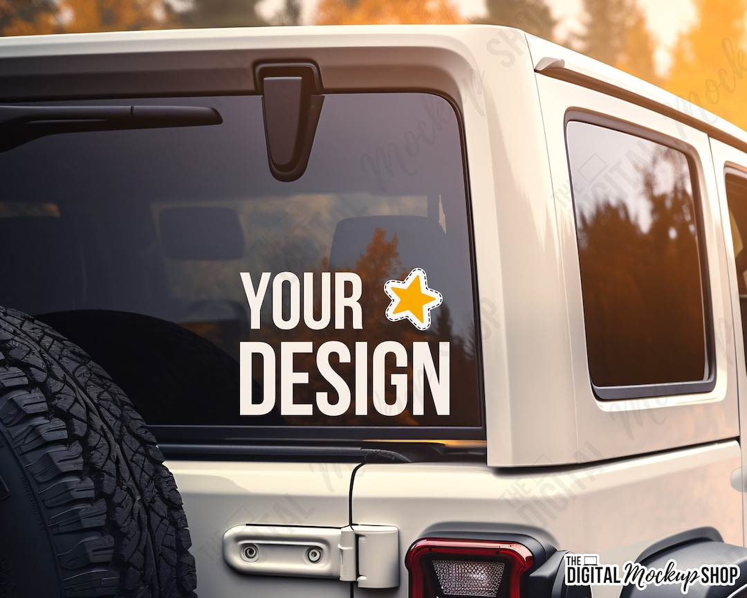 Car Sticker Mockup | Bumper Sticker Mockup | Jeep Mockup | SUV Mockup ...