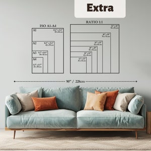 Wall Art Size Guide Template: Vertical Print Chart (canva Editable PDF ...