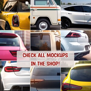 BIG Car Sticker Mockup Bundle Bumper Sticker Mockup Bundle Sticker ...