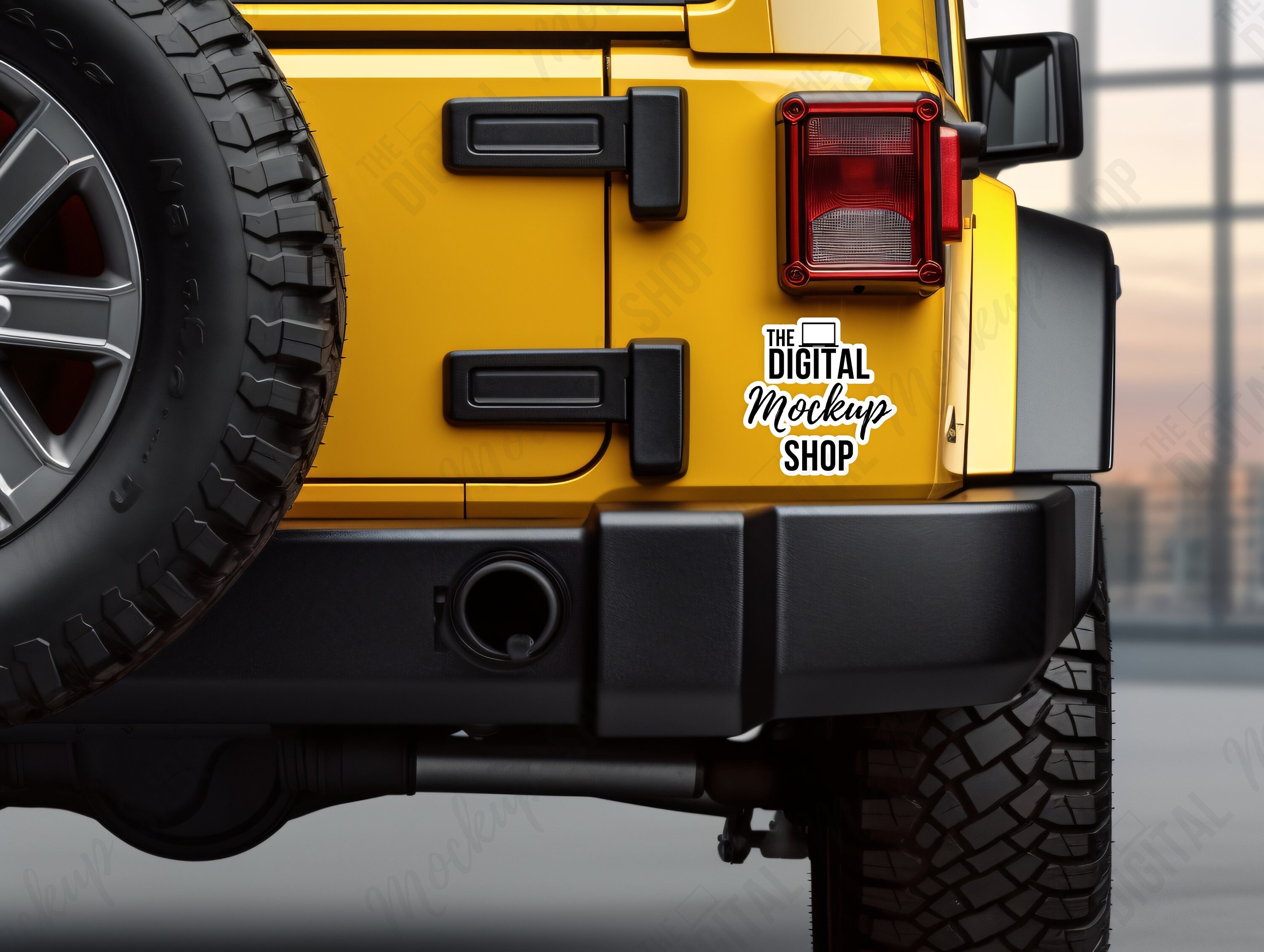 Car Sticker Mockup Bumper Sticker Mockup Jeep Mockup Suv Etsy