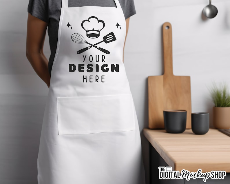 White Apron Mockup Kitchen Apron Mockup Chef Apron Mockup Barista Apron ...