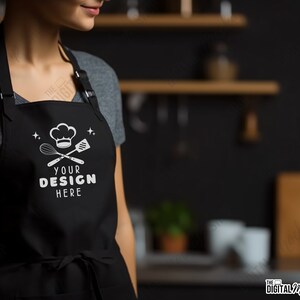 2x Black Apron Mockup | Kitchen Apron Mockup | Chef Apron Mockup ...