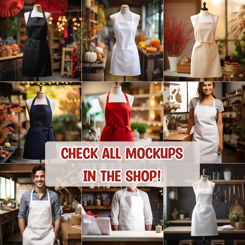 BIG Apron Mockup Bundle Kitchen Apron Mockups Chef Apron Mockups Men ...