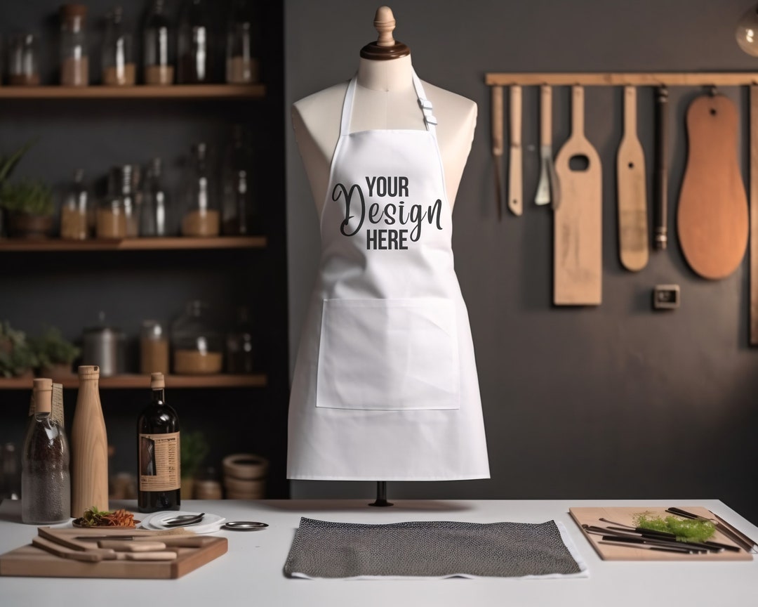 White Apron Mockup | Kitchen Apron Mockup | Chef Apron Mockup | Barista ...