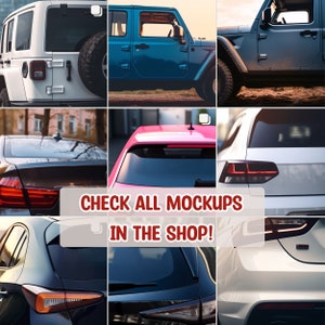 BIG Car Sticker Mockup Bundle Bumper Sticker Mockup Bundle Sticker ...