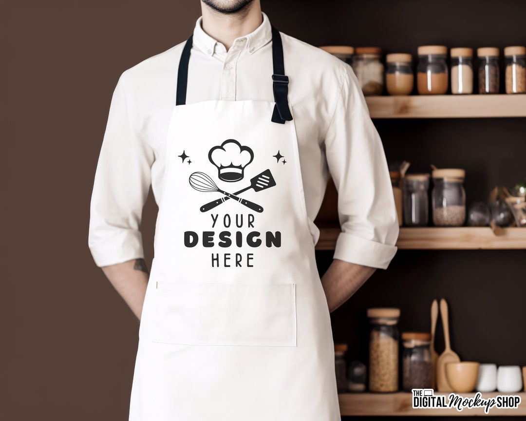White Apron Mockup | Kitchen Apron Mockup | Chef Apron Mockup | Barista ...