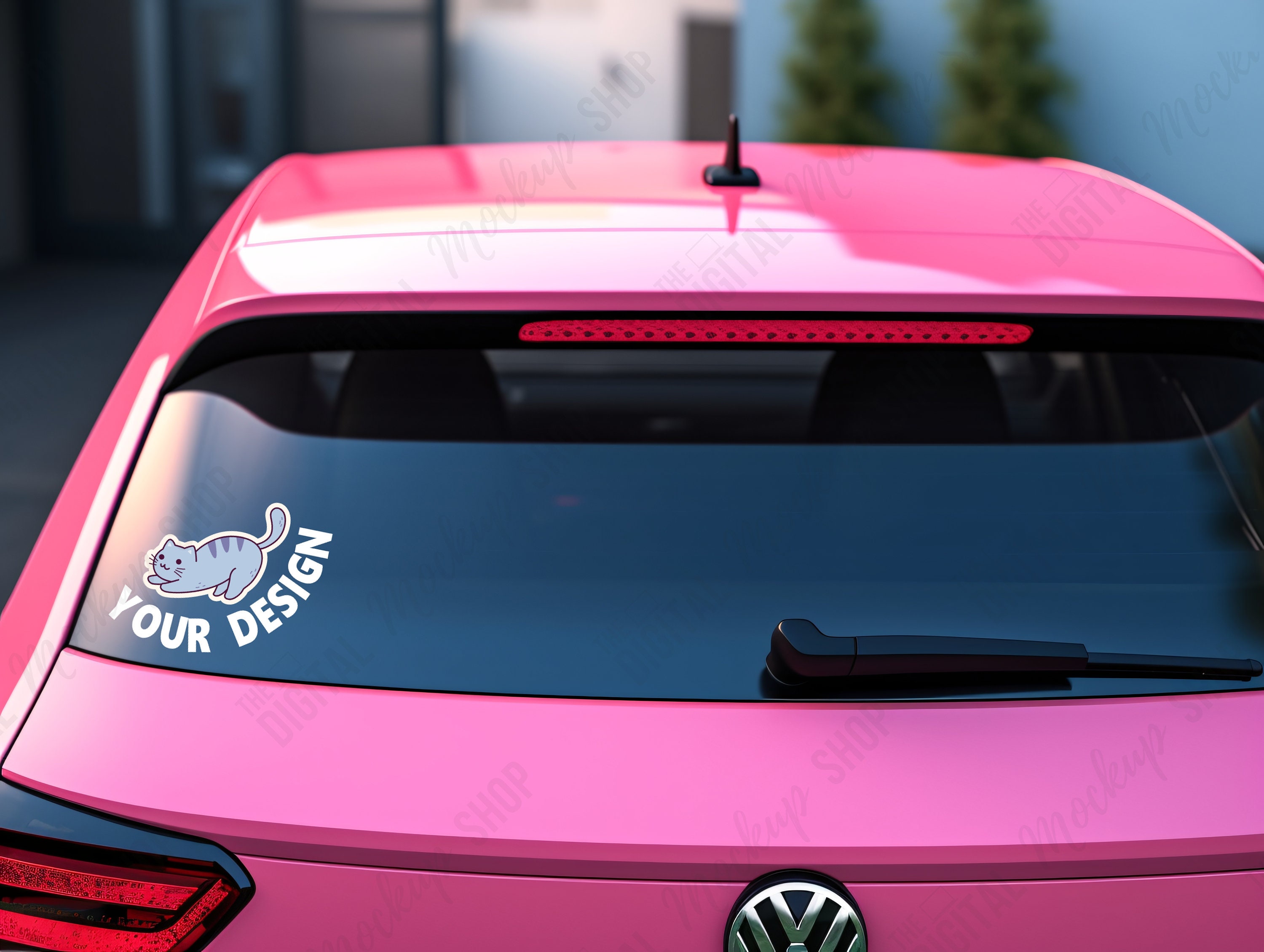Pink Car Window Mockup Car Sticker Mockup Rear Window - Etsy