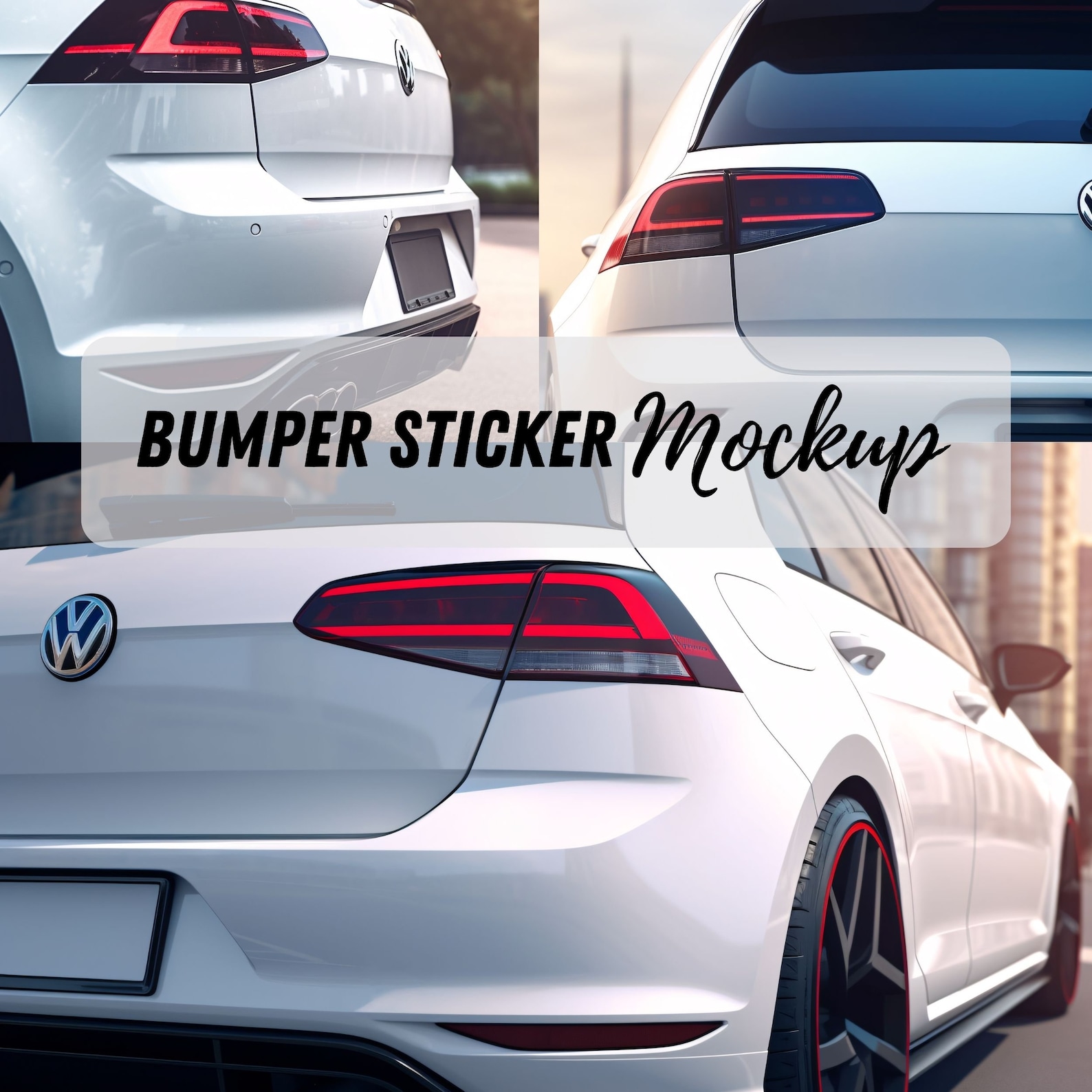 Car Sticker Mockup Bumper Sticker Mockup Round Sticker Mockup Car Decal ...