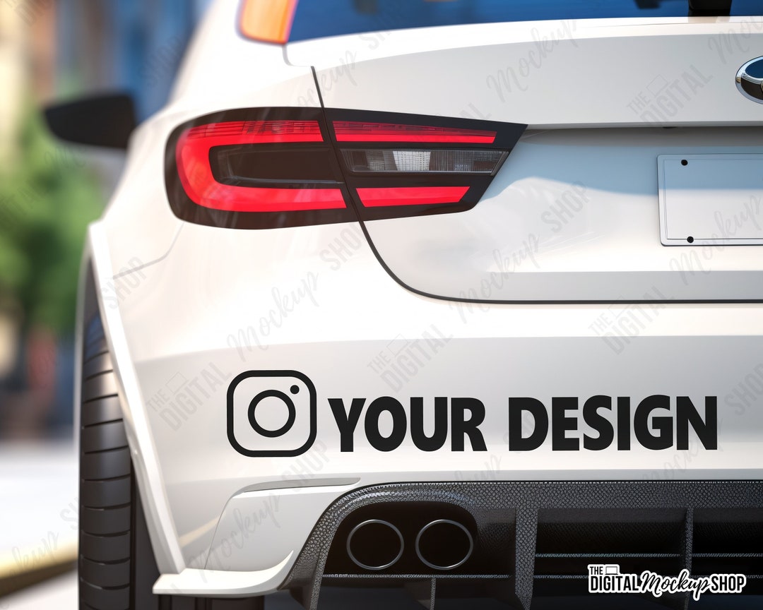 Car Sticker Mockup | Bumper Sticker Mockup | Round Sticker Mockup | Car ...