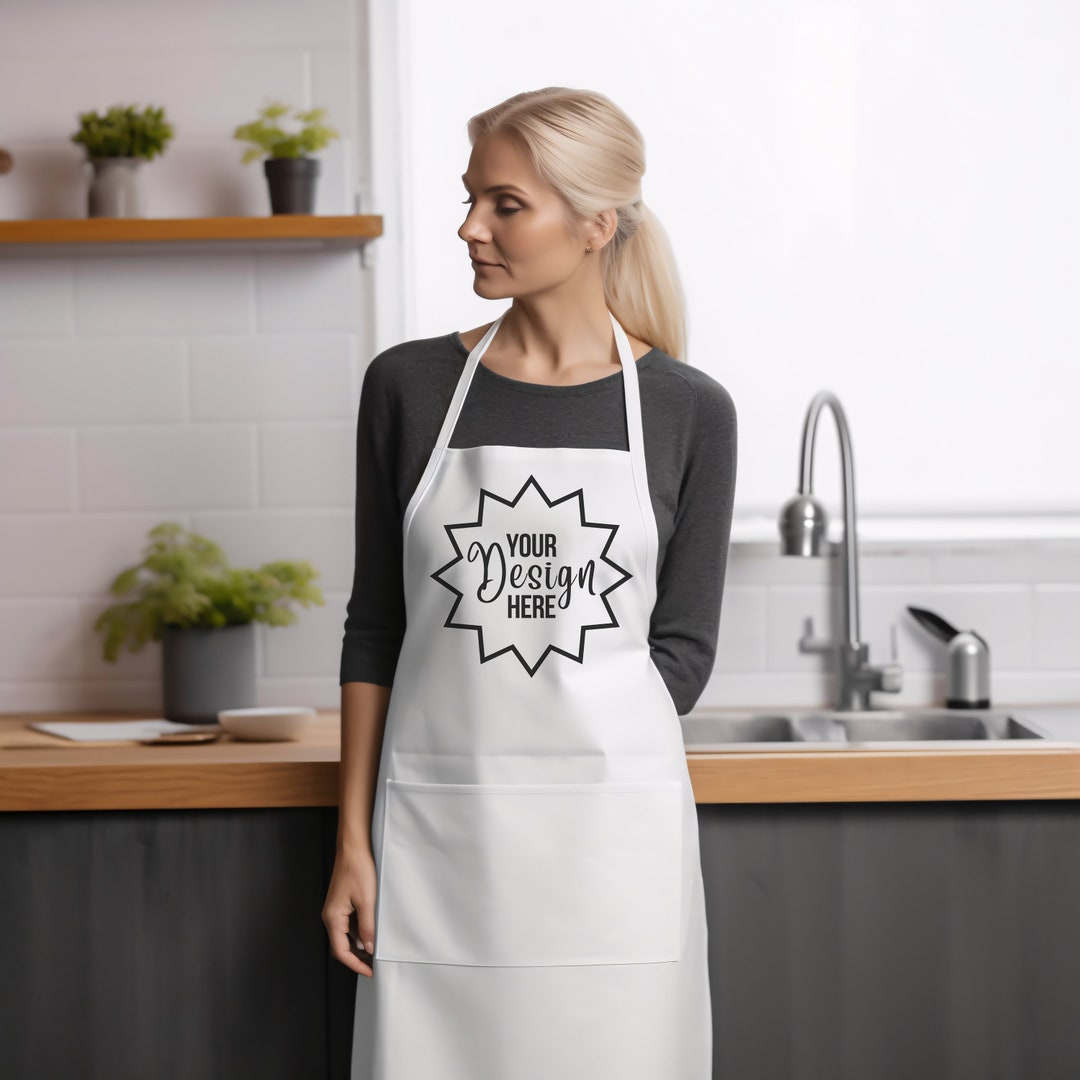 White Apron Mockup | Kitchen Apron Mockup | Chef Apron Mockup | Barista ...