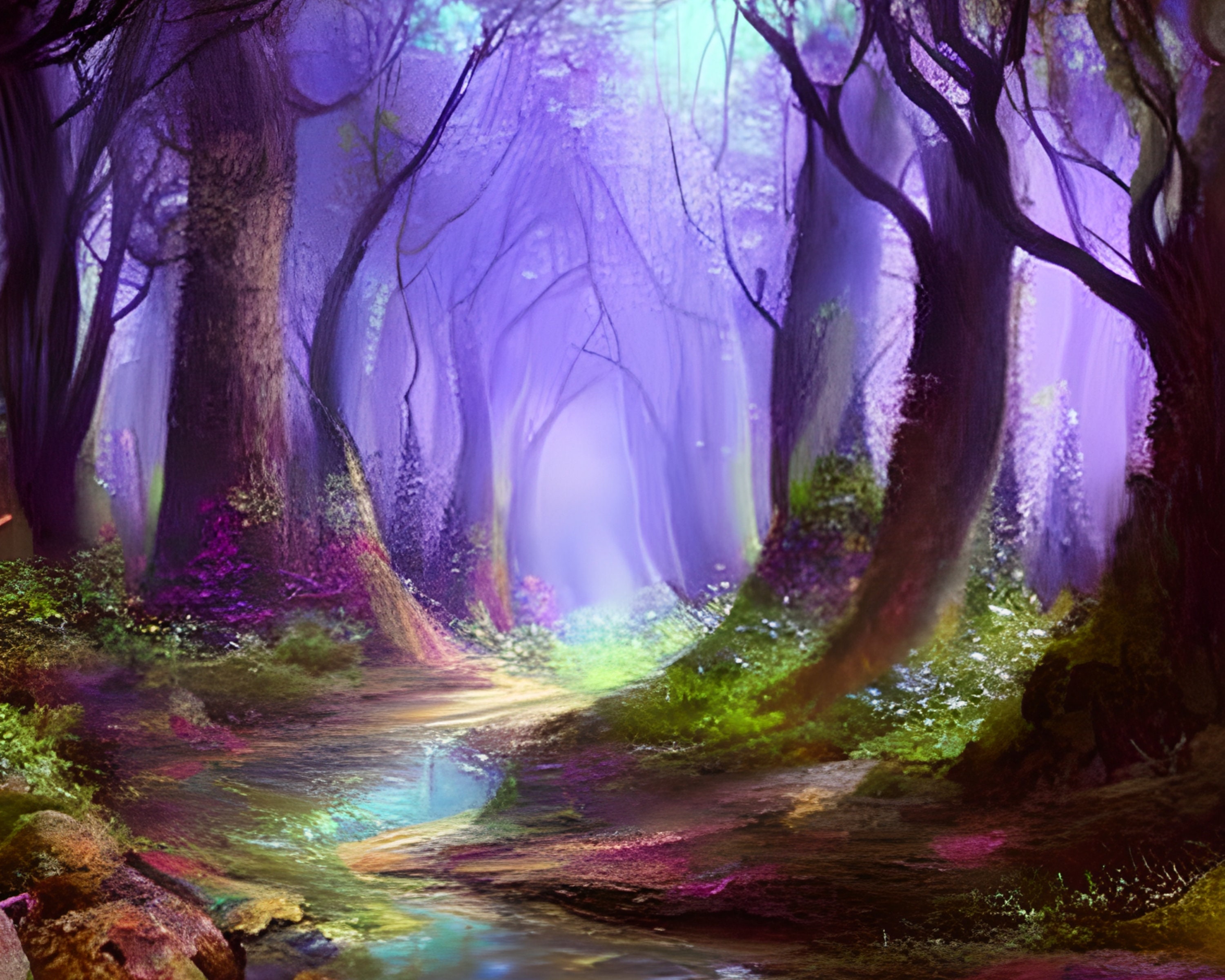 Fantasy Forest Digital Wall Hanging Art Home Decor - Etsy