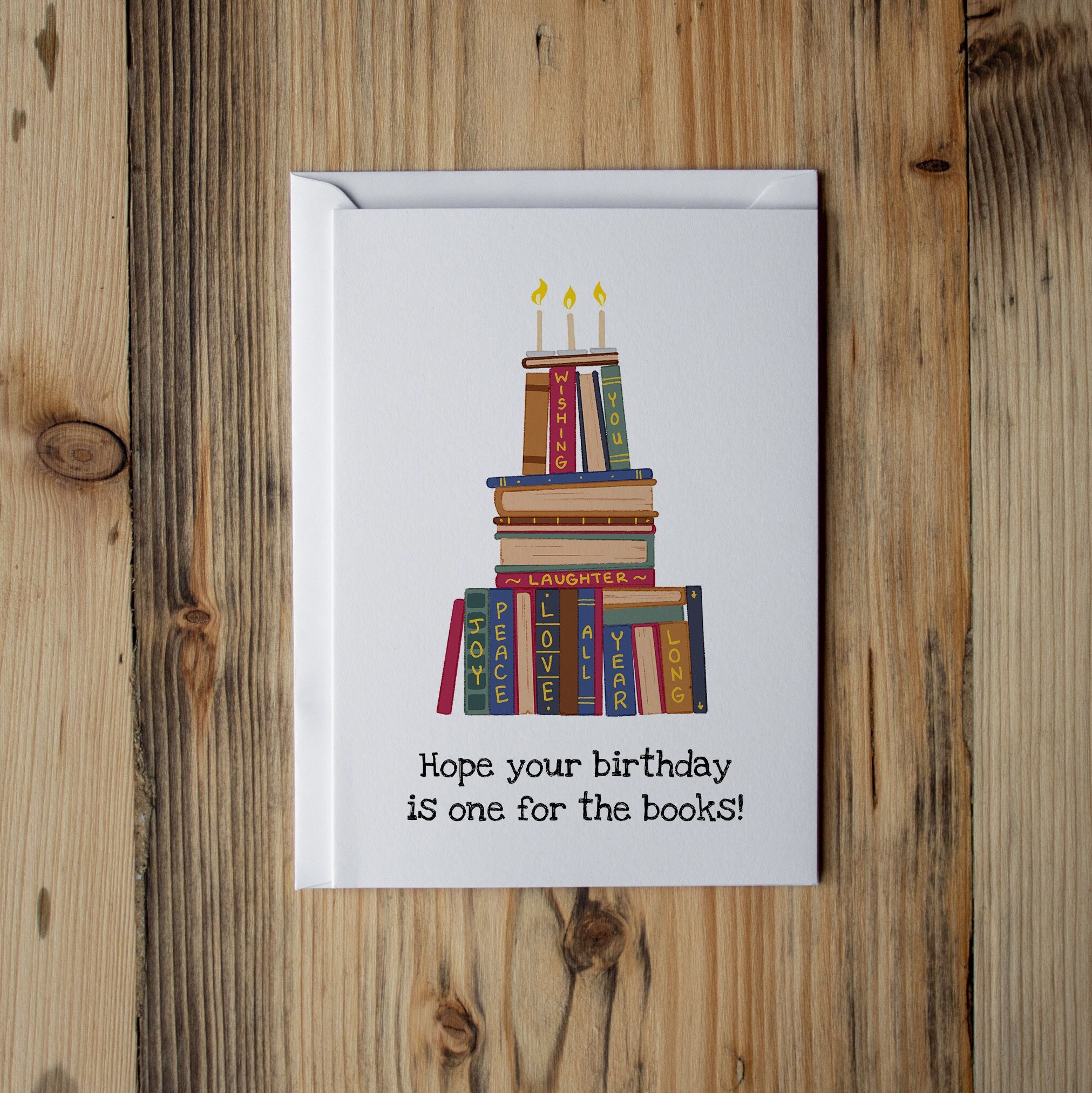 Printable Book Cake Birthday Card | Digital Greeting Card | Instant ...