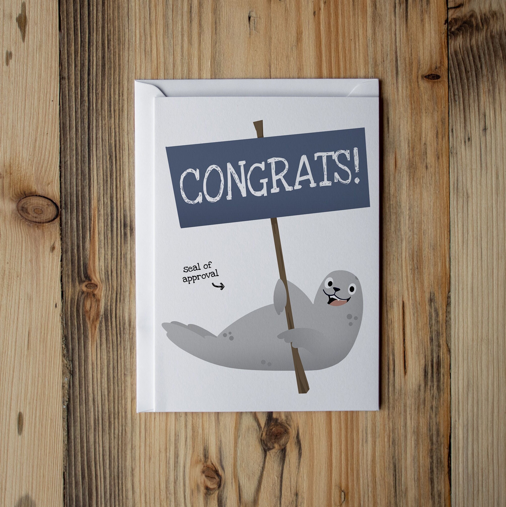 Printable Congratulations Seal of Approval Card | Digital Greeting Card ...