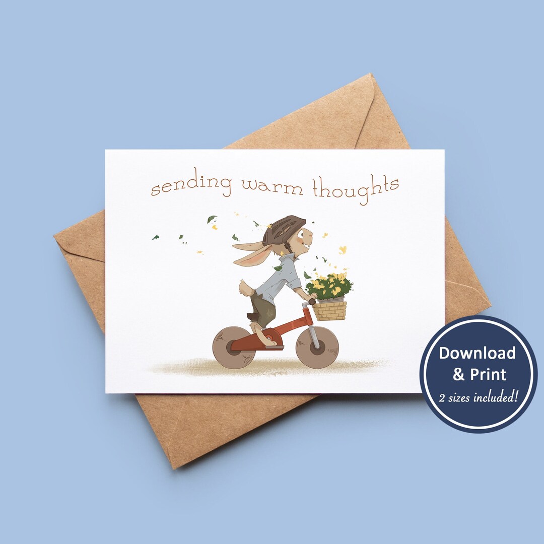 Printable Rabbit Friendship Card | Digital Greeting Card | Instant ...