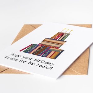 Printable Book Cake Birthday Card | Digital Greeting Card | Instant ...