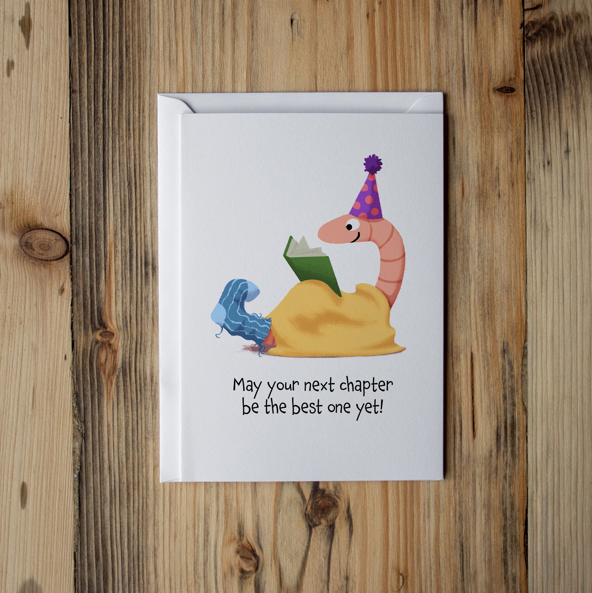 Printable Bookworm Birthday Card | Digital Greeting Card | Instant ...