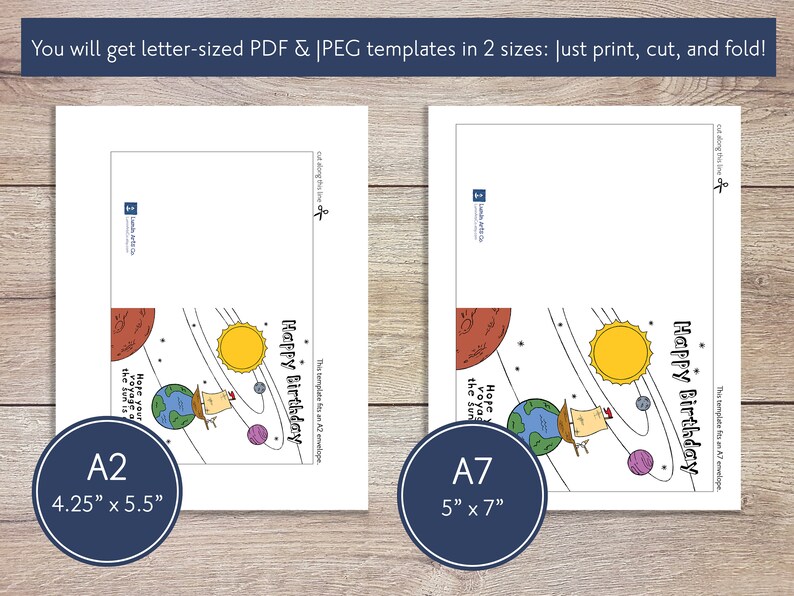 Printable Space Voyage Birthday Card | Digital Greeting Card | Instant ...