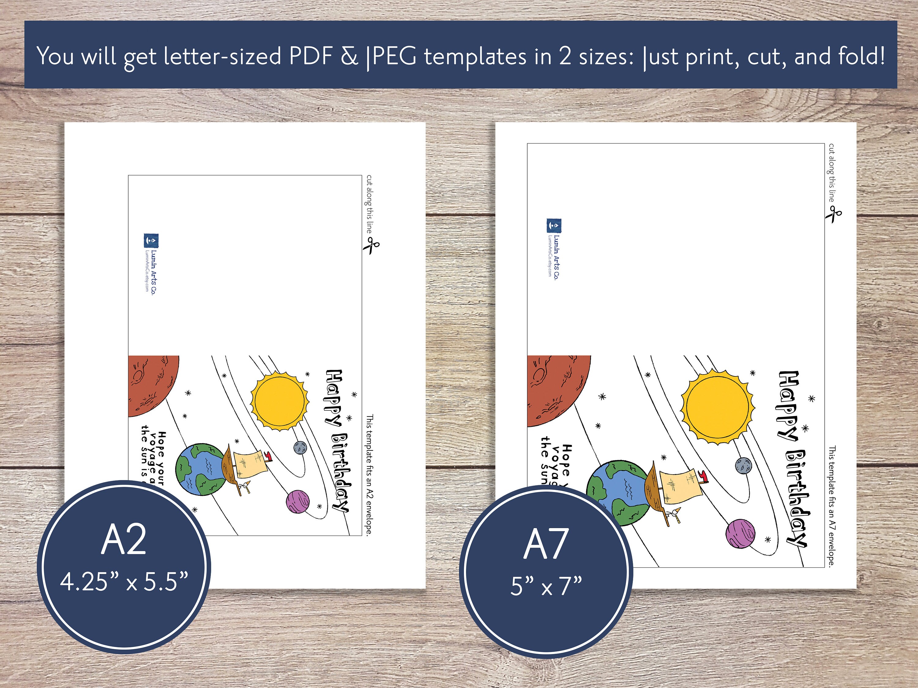 Printable Space Voyage Birthday Card | Digital Greeting Card | Instant ...