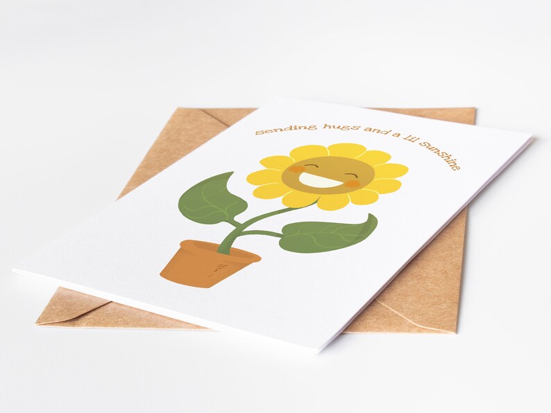 Printable Sunflower Thinking of You Card | Digital Friendship Card ...