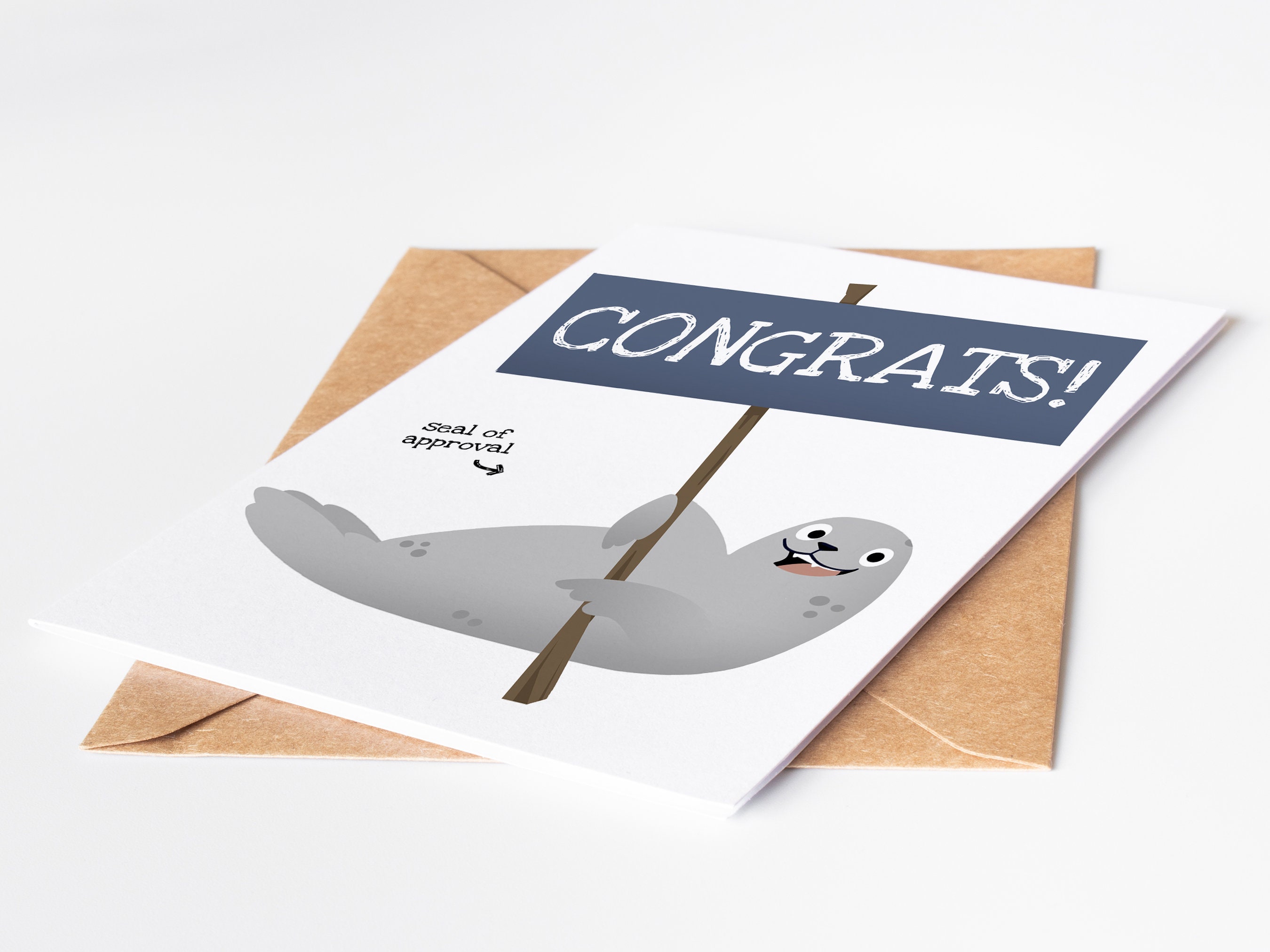Printable Congratulations Seal of Approval Card | Digital Greeting Card ...