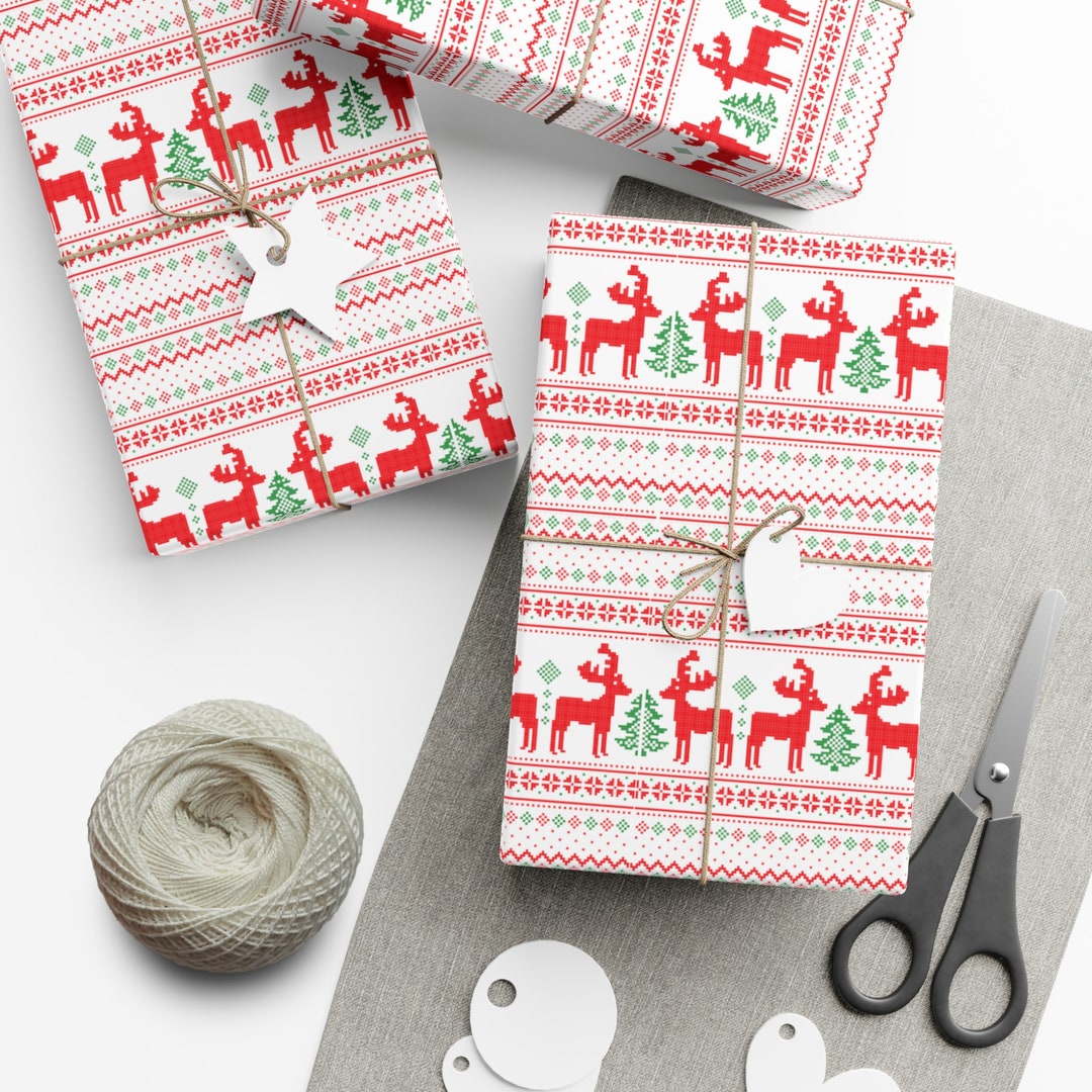 Reindeer Personalized Christmas Wrapping Paper Reindeer & - Etsy