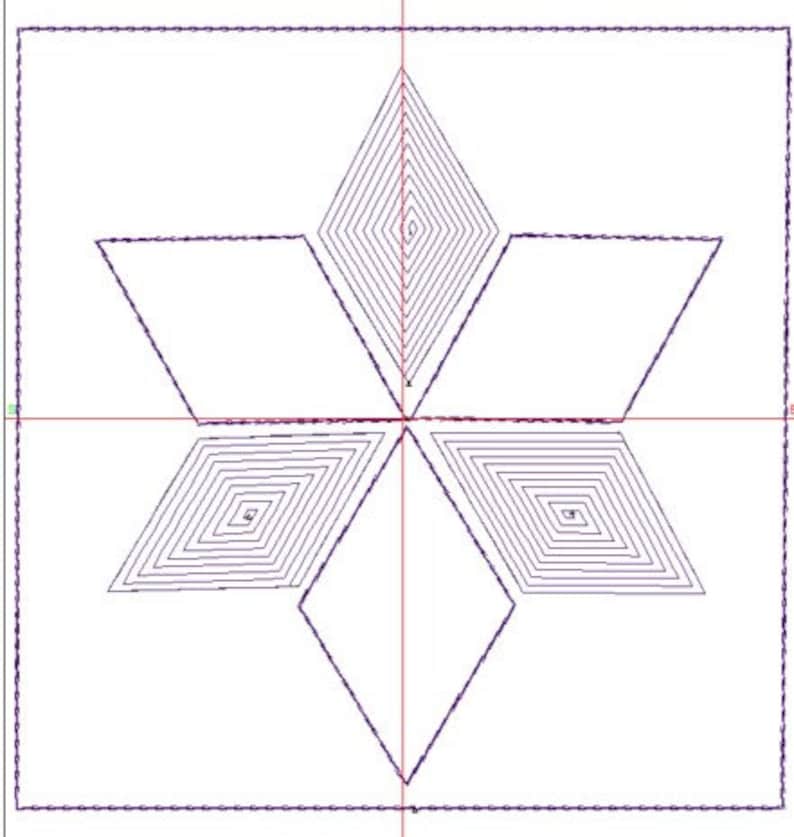 6 Point Star Quilt Block: Traditional Embroidery Pattern (digital ...