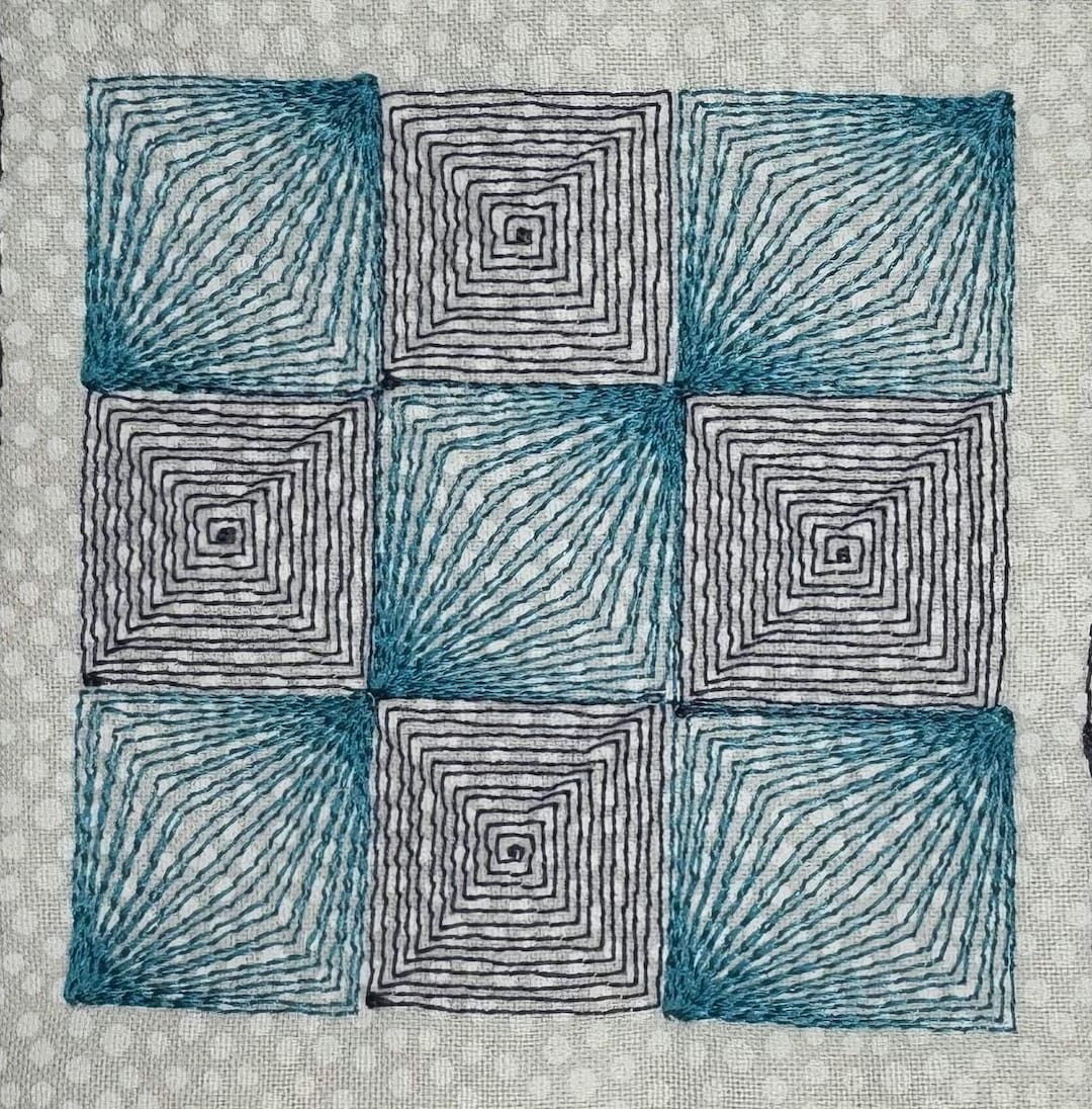 9 Patch Quilt Block Embroidery Design: Traditional Style (digital ...