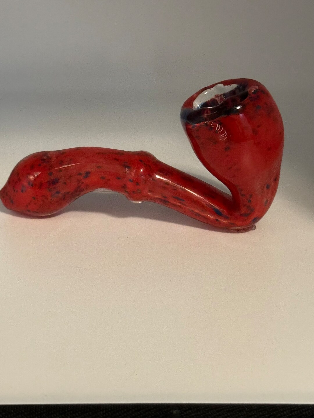 Sherlock Glass Pipe Red Frit Worked (6 Inches) - Etsy