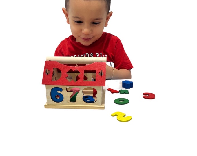 Montessori Shape Number Sorting House Educational Toy for Toddlers ...