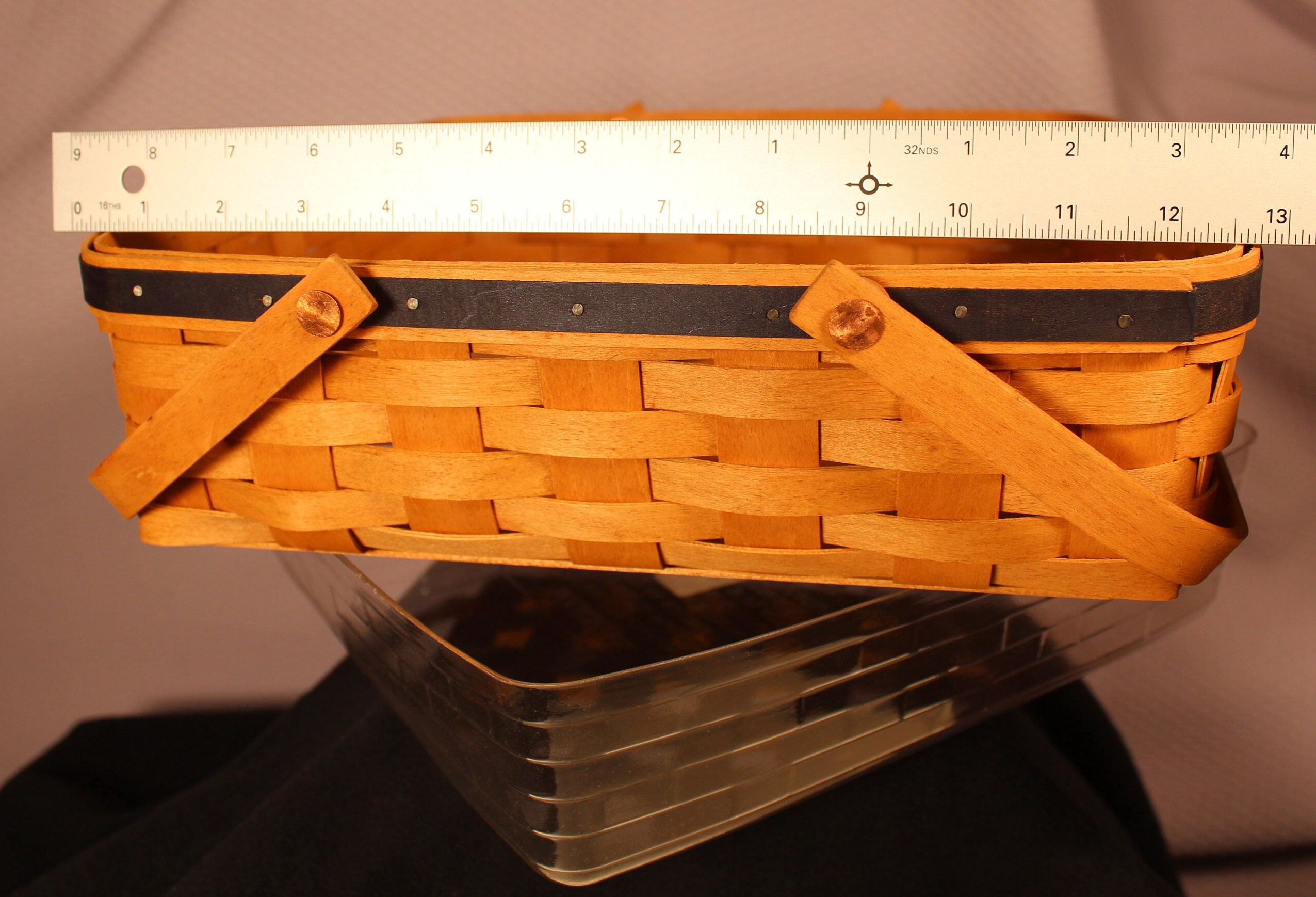 NEW Longaberger Blue Ribbon Pie Basket, Includes Protector, Blue Plaid ...