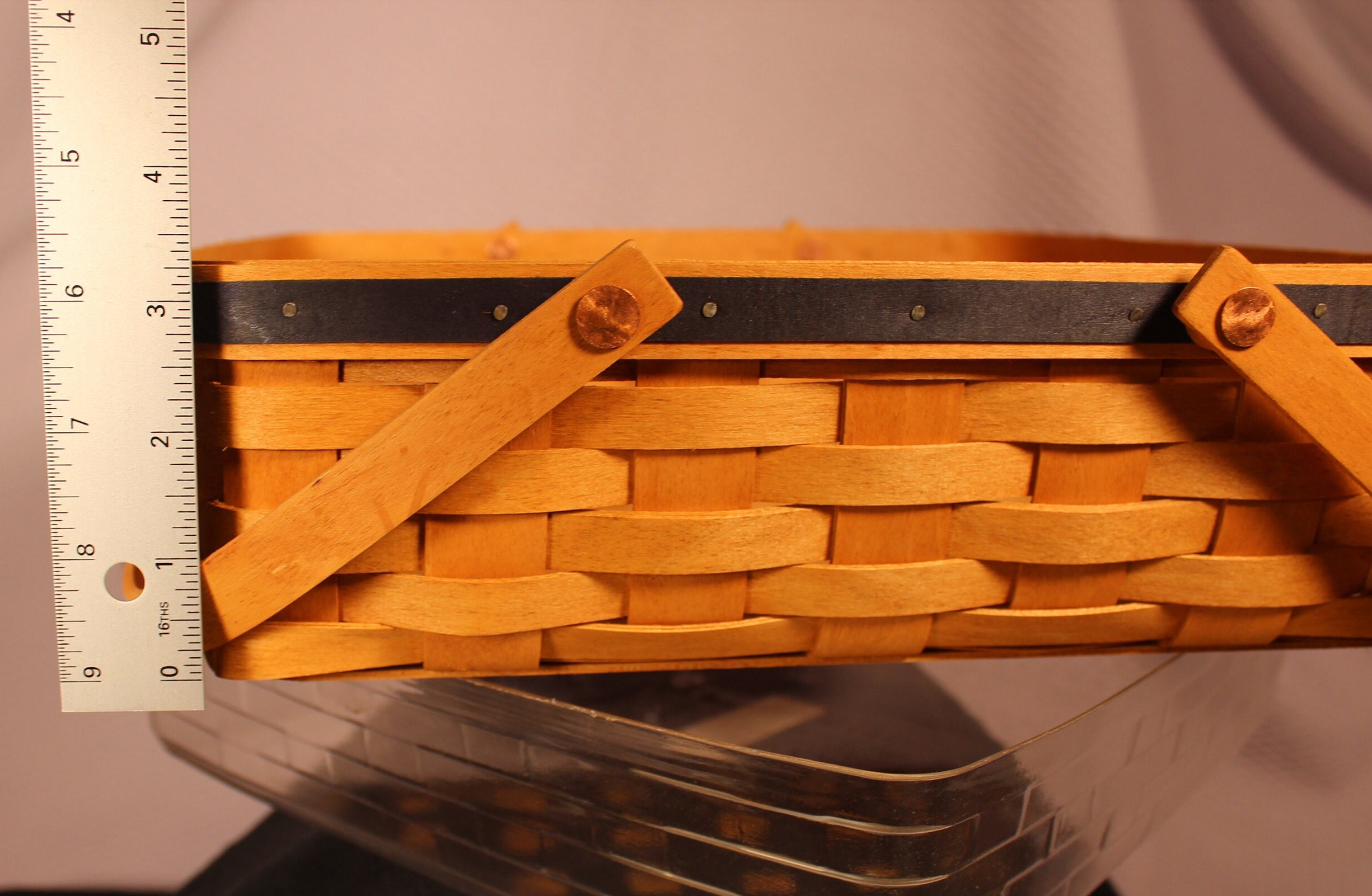 NEW Longaberger Blue Ribbon Pie Basket, Includes Protector, Blue Plaid ...