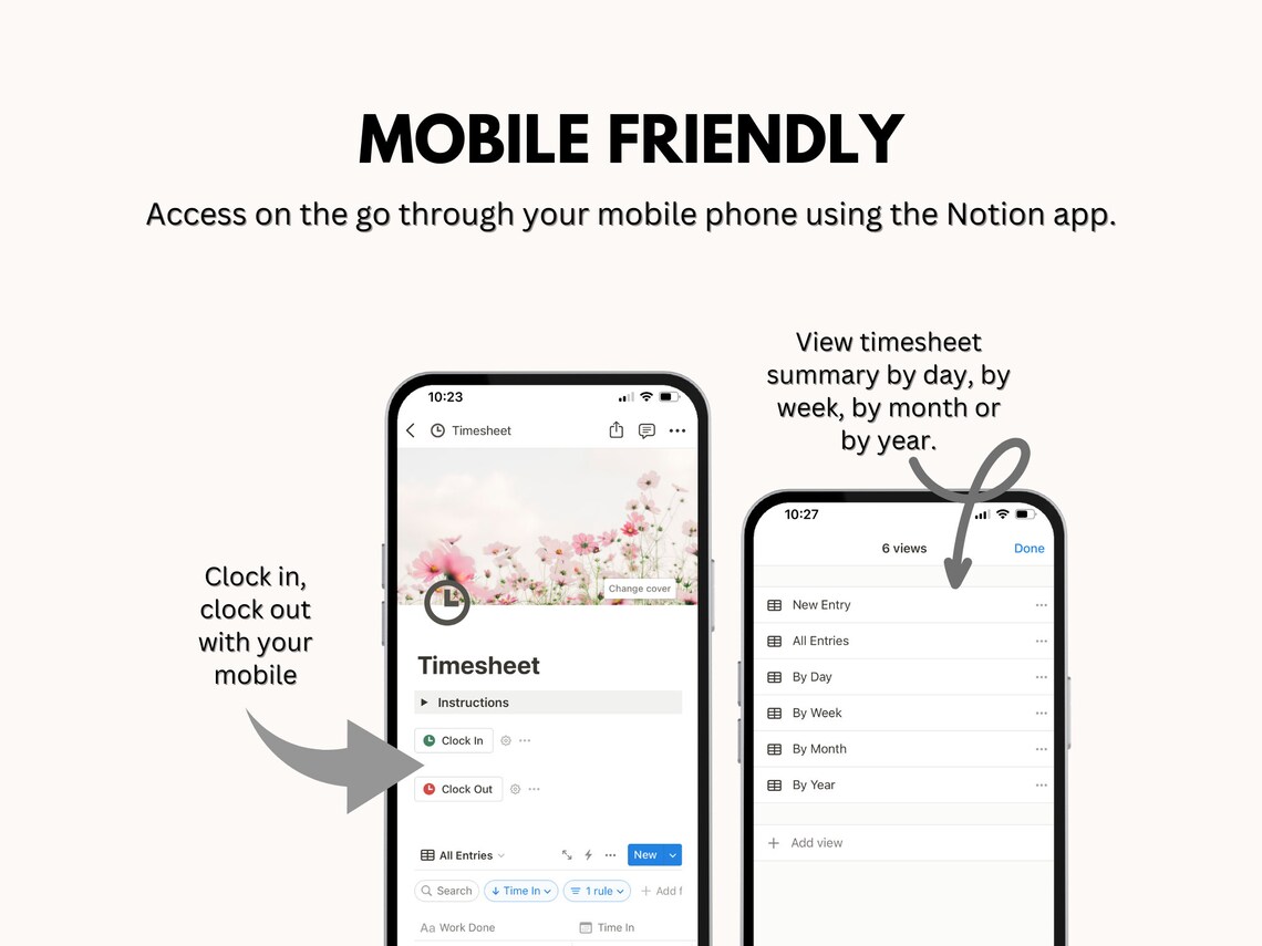 Automated Timesheet Notion Template, Weekly Timesheet, Clock in Clock Out Tracker, Work Time ...
