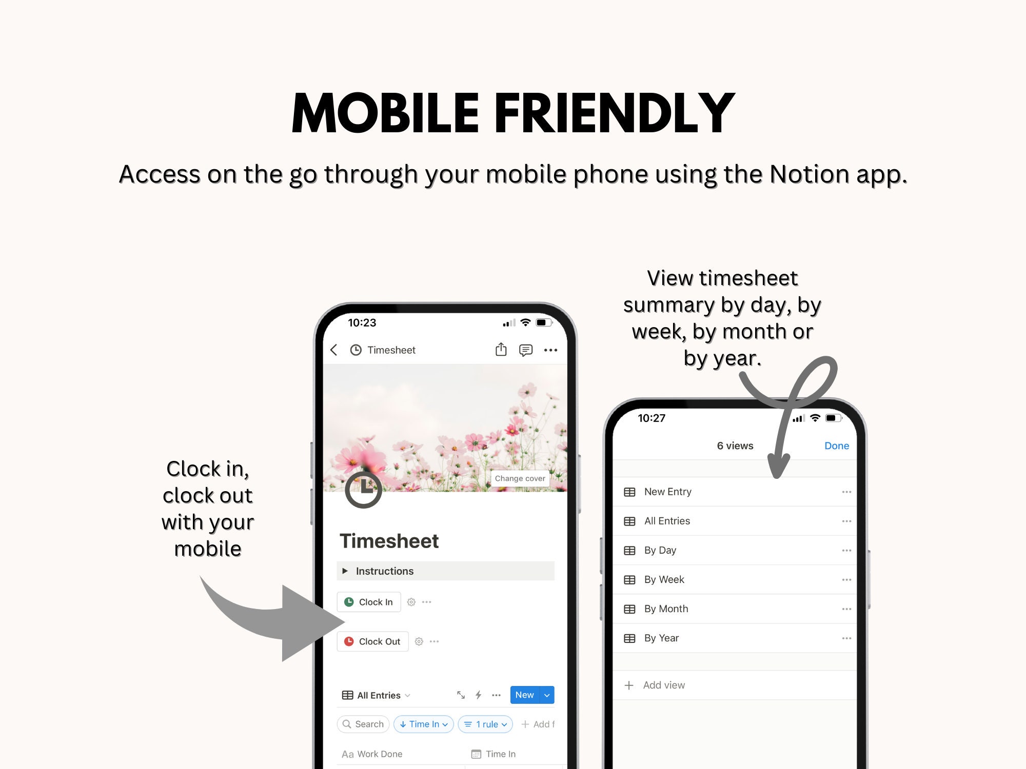 Automated Timesheet Notion Template, Weekly Timesheet, Clock in Clock Out Tracker, Work Time ...