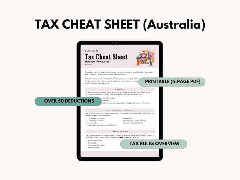 Tax Deductions Tracker Notion Template for Individuals, Tax Cheat Sheet ...