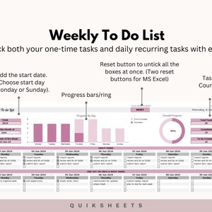 Weekly To-do List Template Spreadsheet Google Sheets, Weekly & Daily ...