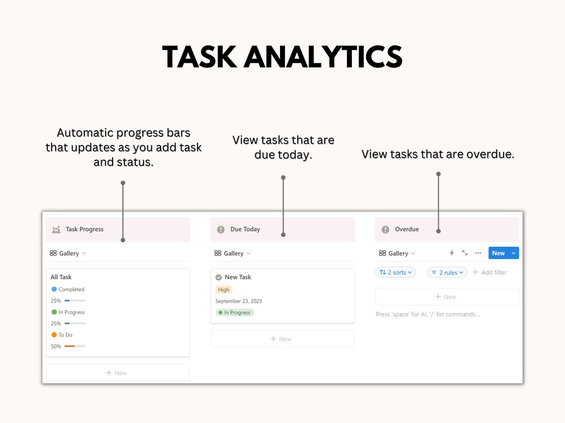 Task Tracker Kanban Board Notion Template, to Do List Notion Dashboard, Notion Task Management ...