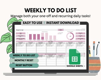 To Do List Planner Editable Fillable Printable. EXCEL Spreadsheet Google Sheets Template. Task ...