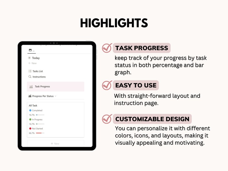 Task Tracker Notion To Do List Notion Template Task Management Notion Planner Aesthetic