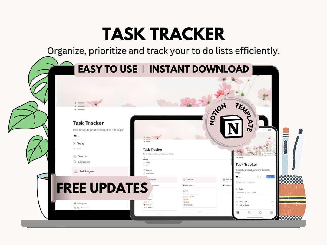 Task Tracker Notion to Do List Notion Template Task - Etsy