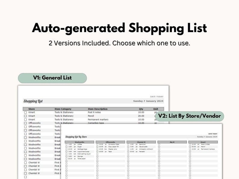 Office Supplies Inventory and Shopping List - Google Sheets Template ...