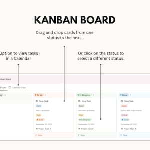 Notion Kanban Board Template: Task Tracker Dashboard (digital Download) - Etsy