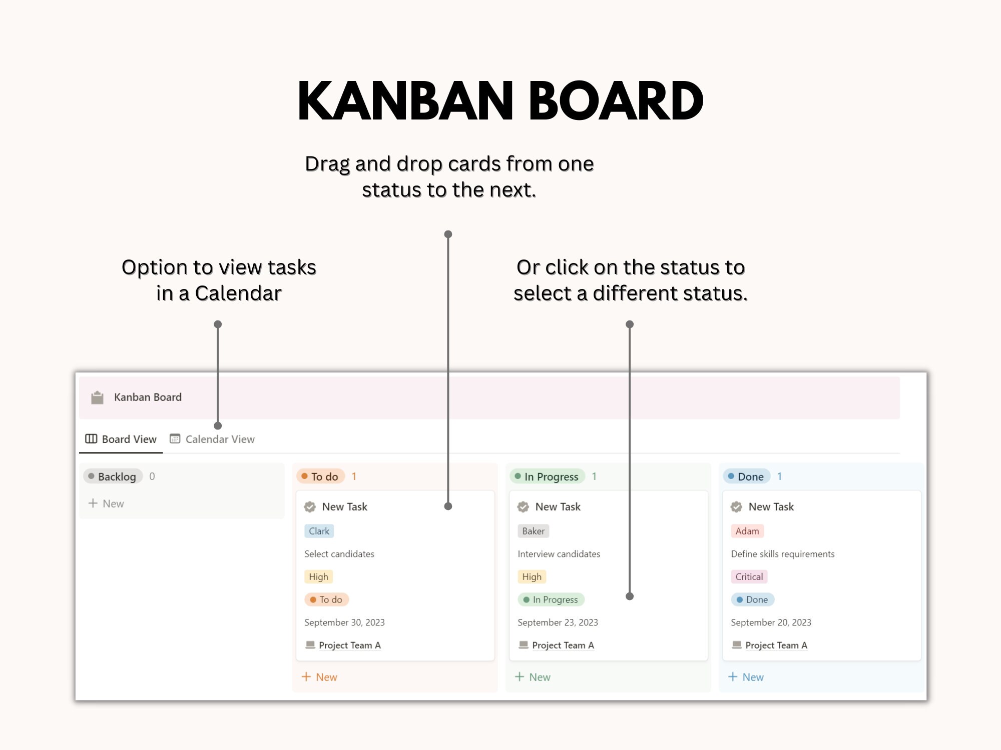 Notion Kanban Board Template: Task Tracker Dashboard (digital Download ...