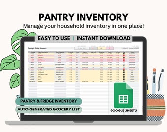 Food Inventory Tracker Spreadsheet Pantry Inventory Tracker Spreadsheet ...