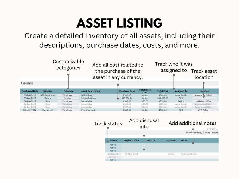 Asset Tracker, Asset Management - Google Sheets & Excel Templates ...