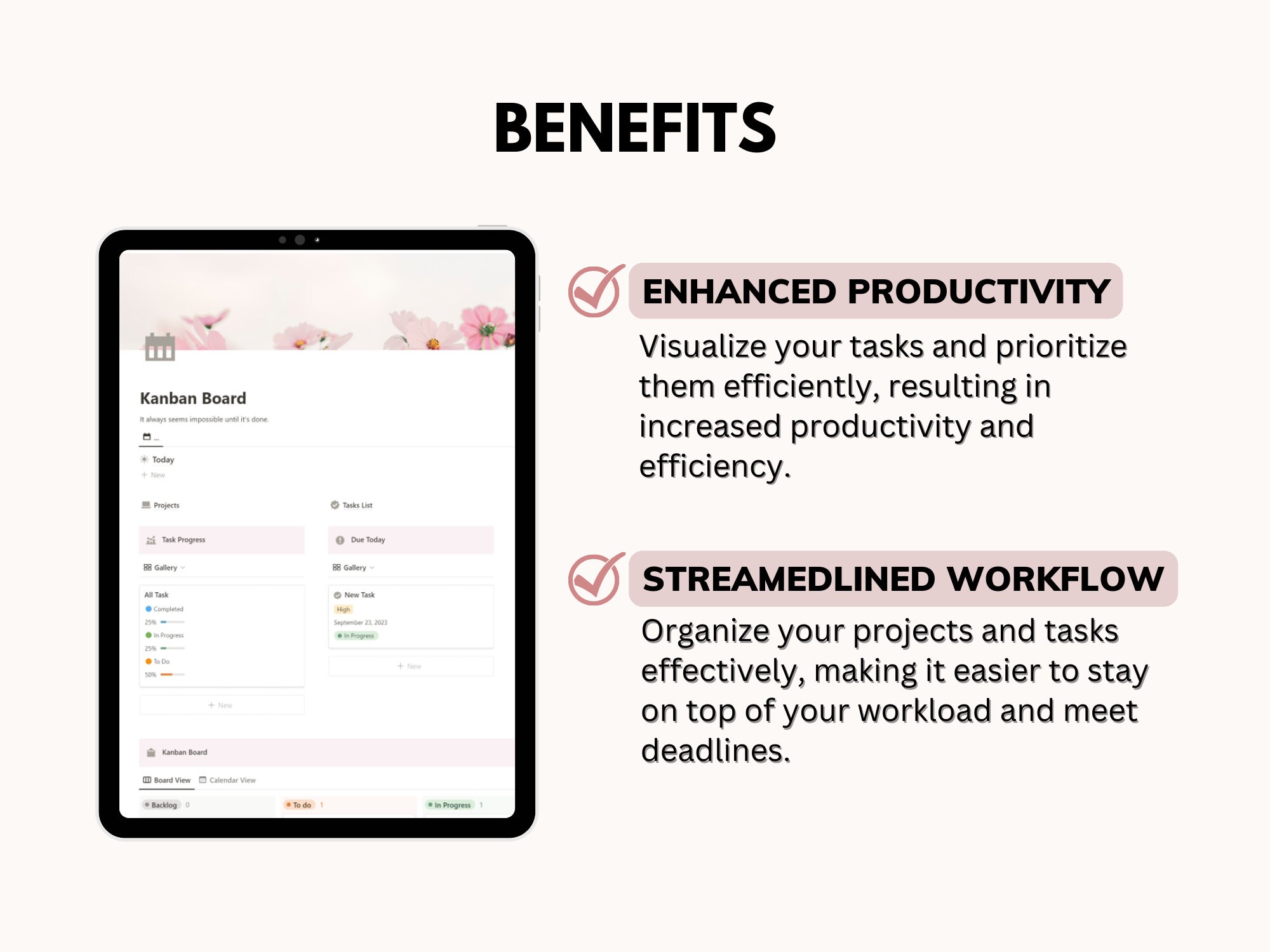 Task Tracker Kanban Board Notion Template To Do List Notion Dashboard Project Planner Notion